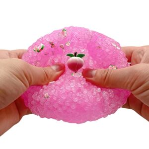 SBRBANNC 2pcs Rice Cruchy Slime,Glimmer Slime with Glue,Super Soft & Non-Sticky,Educational Stress Relief Toy,Birthday Gifts for Girl and Boys.