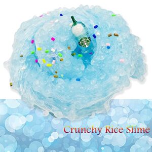 SBRBANNC 2pcs Rice Cruchy Slime,Glimmer Slime with Glue,Super Soft & Non-Sticky,Educational Stress Relief Toy,Birthday Gifts for Girl and Boys.