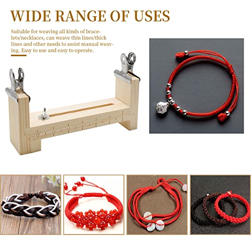 UOIENRT Bracelet Maker, Wooden U Shape Jig Bracelet Making Kit Frame Weaving Braiding DIY Tool Kit