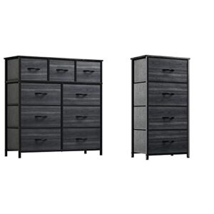 yitahome dresser with 9 drawers - fabric storage tower, hallway & nursery - sturdy steel frame, wooden top & easy pull fabric bins & dresser with 4 drawers - fabric storage tower, organizer unit