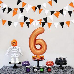 40 In Orange Number 6 Balloons Helium Aluminum Foil Film Balloon Wedding Anniversary Party Decors Digital Balloons