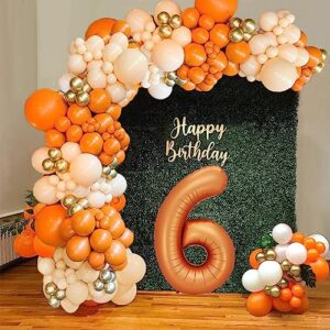 40 In Orange Number 6 Balloons Helium Aluminum Foil Film Balloon Wedding Anniversary Party Decors Digital Balloons