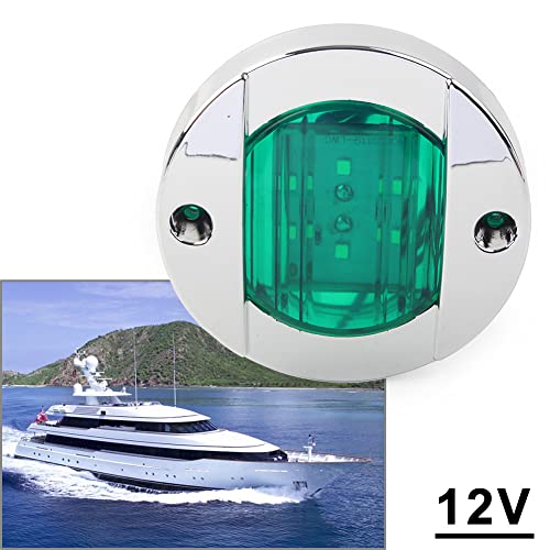 Newsmarts Auto Multi-Functional Side Marker Light Clearance Lamps 6 LED for Truck Trailer Pickup SUV Caravan Boat, Green Lens 12V