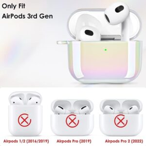 VISOOM for Apple Airpods 3 Cases - Hard AirPods 3rd Generation Case Cover Women, Lasher PC Protective Airpods Case 3rd Gen with Keychain for iPods 3rd Wireless Charging Case, Colorful iPods 3 Cover