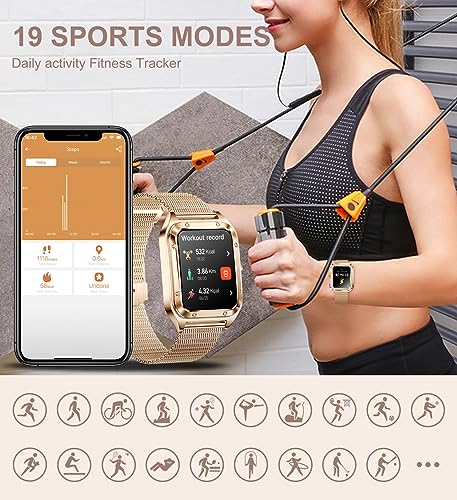 Iaret Smart Watch for Women (Call Receive Dial), Smart Watches for Android iOS Phones Smartwatch with AI Voice Control Heart Rate Sleep Monitor Pedometer Waterproof Activity Tracker