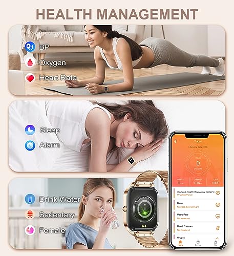 Iaret Smart Watch for Women (Call Receive Dial), Smart Watches for Android iOS Phones Smartwatch with AI Voice Control Heart Rate Sleep Monitor Pedometer Waterproof Activity Tracker