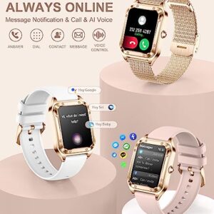 Iaret Smart Watch for Women (Call Receive Dial), Smart Watches for Android iOS Phones Smartwatch with AI Voice Control Heart Rate Sleep Monitor Pedometer Waterproof Activity Tracker