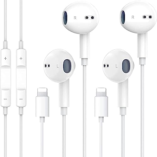 2 Pack-Apple Earbuds for Wired Earphones iPhone Headphones[Apple MFi Certified] (Built-in Volume Control & Microphone) Noise Reduction Function,Compatible iPhone13/12/11/XR/X/Support All iOS System