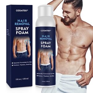 yourtone hair removal spray foam for men, no irritation hair removal cream, safe hair depilatory for male underarm, chest, back, legs, suitable for all skin types