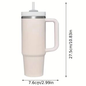 40 OZ Insulated tumbler with straw, Double Vacuum Stainless Steel Water Bottle for Home, Office or Car - Iced Coffee Cup Reusable,Thermos Travel Coffee Mug,Keep Hot/Cold for Hours (Eucalyptus)