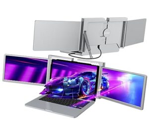 yutoo triple laptop screen extender,[m1/m2/windows][only 1 cable to connect], laptop monitor extender for mac/windows, 1080p |16:9 | fhd ips | dual monitor, powered by type-c/usb, for 13”-16” laptops