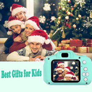 Hoiicco Kids Camera, Children Digital Video Camera for Toddler, Christmas Birthday Gift for Boys and Girls, Toy Camera for 3-12 Year Old Kids with 32GB Card, Reader Card, Stickers (Green)