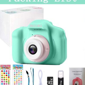 Hoiicco Kids Camera, Children Digital Video Camera for Toddler, Christmas Birthday Gift for Boys and Girls, Toy Camera for 3-12 Year Old Kids with 32GB Card, Reader Card, Stickers (Green)