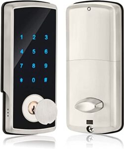 front door keyless entry door locks deadbolt locks with keypads, bluetooth door locks touchscreen app keyless door locks for apartment home hotel office, auto lock