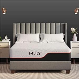 mlily 12 inch cal king mattress, manchester united memory foam medium plush mattress in a box, charcoal gel cooling bamboo mattress, certipur-us certified made in usa, 72”x84”x12” white