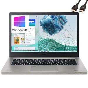 acer 2023 aspire vero av14 14" fhd laptop computer, 12th gen intel 10-core i7-1255u, 16gb ddr4 ram, 1tb pcie ssd, wifi 6, bluetooth 5.1, backlight kb, fingerprint reader, windows 11, broag hdmi cable