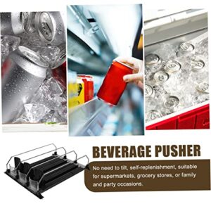 Mobestech 3pcs Drink Pusher Bottle Dispenser Mini Refrigerators Mini Drinks Automatic Vending Machine Slide Beverage Shelf Glide Fridge Drink Organizer Pusher To Stack Cart Abs