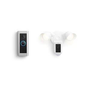 ring video doorbell pro 2 with ring floodlight cam wired (white)