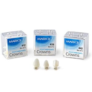 AmeriCan Goods Dental Polycarbonate Temporary Crowns for Anterior & Bicuspid Teeth (5 Pack) (30)