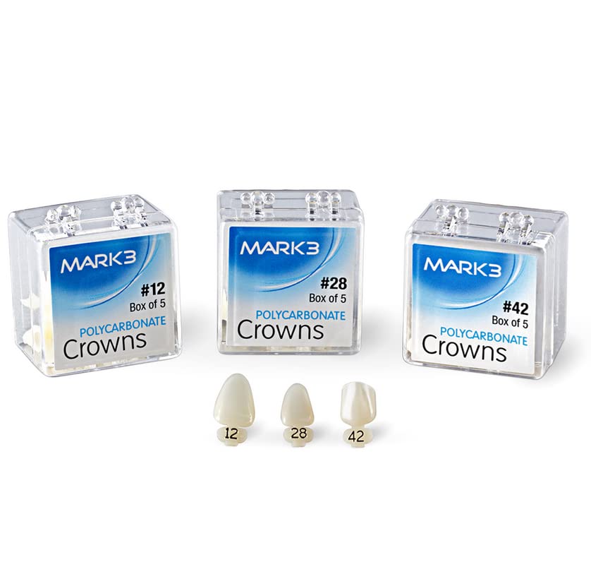 AmeriCan Goods Dental Polycarbonate Temporary Crowns for Anterior & Bicuspid Teeth (5 Pack) (30)