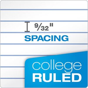 Oxford College Ruled Spiral Notebook 8.5 X 11 - Pack of 6 - College Ruled Paper - 1 Subject- Durable Plastic Cover -100 Sheets With Divider Pocket folder