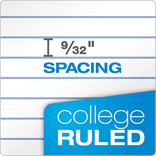 Oxford College Ruled Spiral Notebook 8.5 X 11 - Pack of 6 - College Ruled Paper - 1 Subject- Durable Plastic Cover -100 Sheets With Divider Pocket folder