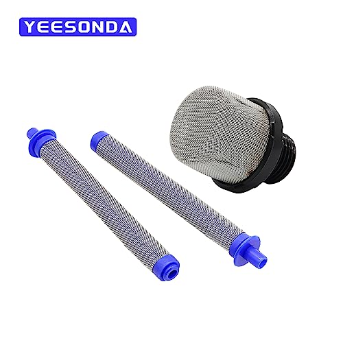 YESHINDA 288716 3/4" Inlet Suction Strainer and 288749 60mesh Airless Spray Gun Filter Combination Fit for Airless Paint Spray Guns