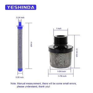 YESHINDA 288716 3/4" Inlet Suction Strainer and 288749 60mesh Airless Spray Gun Filter Combination Fit for Airless Paint Spray Guns