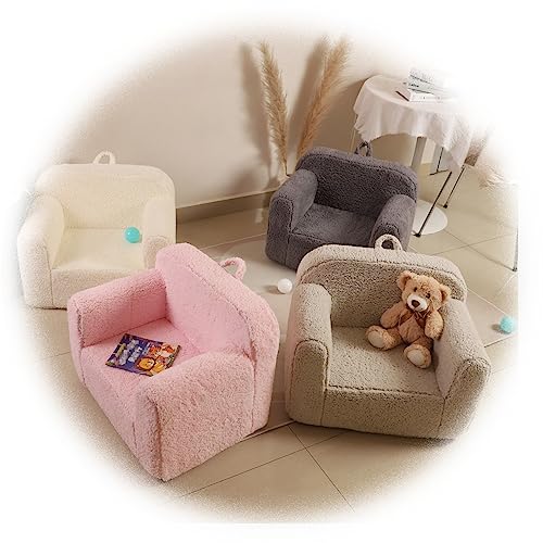 MOMCAYWEX Kids Snuggly-Soft Sherpa Chair, Cuddly Toddler Foam Chair for Boys and Girls, Grey