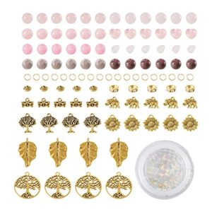 mega pet gemstone bracelet making kit natural gemstone beads with alloy beads alloy pendants jump rings elastic thread for diy bracelet jewelry making