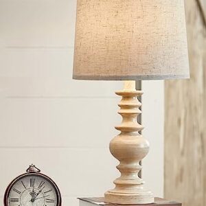 BOBOMOMO Resin 20.5" Farmhouse Lamps for Bedrooms Retro Side Table Lamps Bedside Lamp for Side Nightstand Living Room（1 Pack）