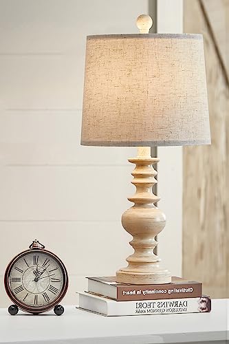 BOBOMOMO Resin 20.5" Farmhouse Lamps for Bedrooms Retro Side Table Lamps Bedside Lamp for Side Nightstand Living Room（1 Pack）