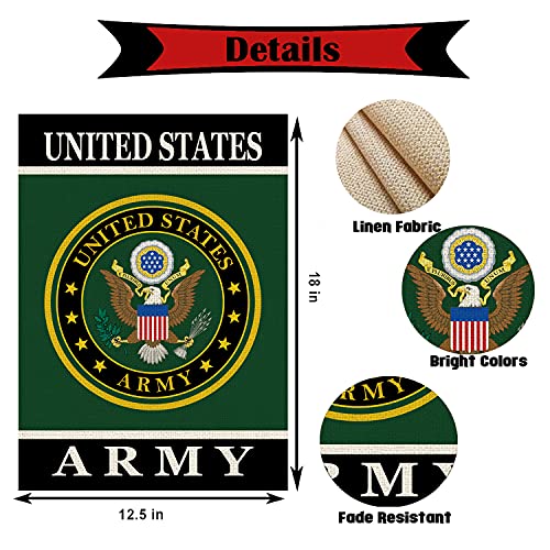 US Army Garden Flag Veterans House Sign U.S. Military Gifts Double Sided 12.5 x 18 Inch United States Army Yard Outdoor Decoration