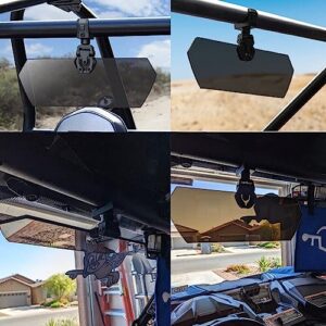 FreeAgain Upgrade UTV Sun Visor fit for Polaris Ranger RZR 1000 XP Ranger General Turbo Can am Defender Maverick X3 Kawasaki Mule Pioneer 1000,1.25”-2” Roll Bar Cage Windshield