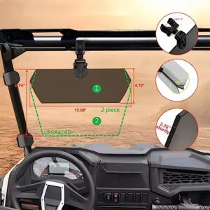 FreeAgain Upgrade UTV Sun Visor fit for Polaris Ranger RZR 1000 XP Ranger General Turbo Can am Defender Maverick X3 Kawasaki Mule Pioneer 1000,1.25”-2” Roll Bar Cage Windshield