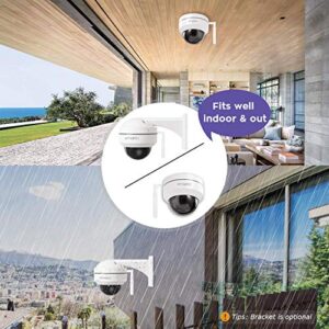 xmartO 2K HD Dome PTZ Wireless Security Camera with Auto Tracking and Audio. 4-Set 2K WiFi PTZ Camera Kit with 4k 10CH Expandable WiFi NVR Screen