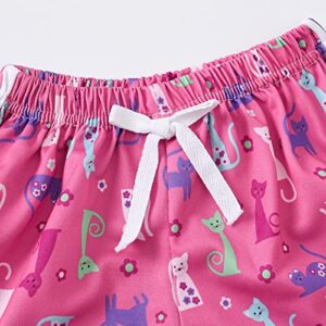 Ikevan Baby Running Short Pants 2 to 8 Years Toddler Boys Girls Cartoon Floral Printed Sport Shorts Kids (Hot Pink, 7 Year)