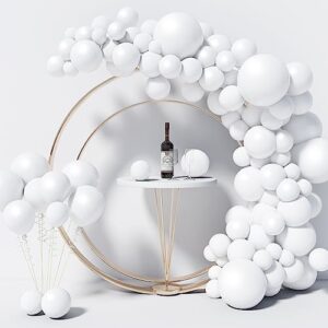 130pcs white balloons different sizes 18" 12" 10" 5" balloon garland arch kit perfect for birthday party, graduation, baby shower, wedding, holiday decoration and anniversary (white balloons)