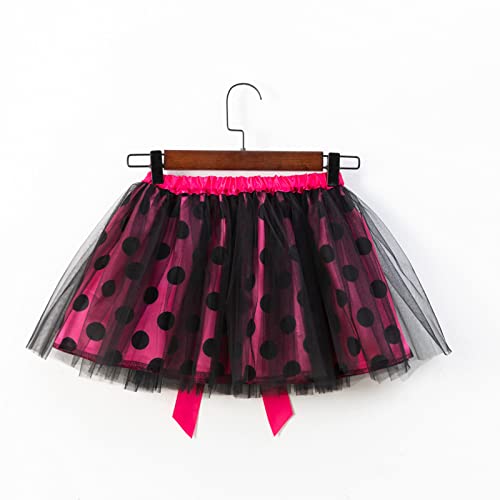 Running Short Pants for Baby Kids Girls Ballet Skirts Dress Party Dot Patchwork Colour Tulle Dance (Hot Pink, 2-4 Years)