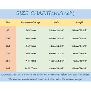 Cartoon Short Pants for 2 to10 Years Baby Kids Girls Ballet Tie Dye Skirts Dress Party Rainbow (Hot Pink, 2-3 Years)