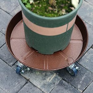 MYBAQ,Plant Tray with Wheels,Plant Caddy with Wheels Heavy Duty,Plant Rollers for Outdoor Plants,Plant Caddy,Plant Roller Base,Brown,Suitable for Homes, Gardens and Public Spaces