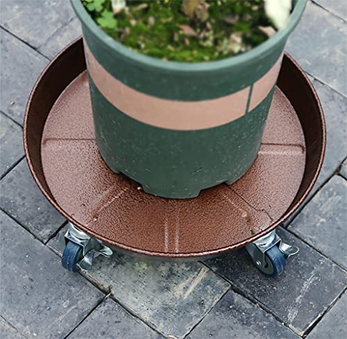 MYBAQ,Plant Tray with Wheels,Plant Caddy with Wheels Heavy Duty,Plant Rollers for Outdoor Plants,Plant Caddy,Plant Roller Base,Brown,Suitable for Homes, Gardens and Public Spaces