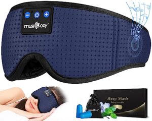 musicozy sleep headphones bluetooth sleep eye mask for sleeping, wireless music sleeping masks headphones, sleep earbuds for side sleepers men women with speakers cool tech gadgets