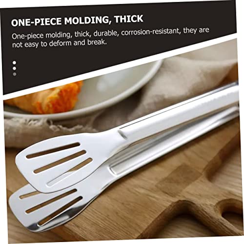 CALLARON 4pcs Stainless Steel Grill Tongs Stainless Steel Tongs Korean BBQ Tongs Candy Buffet Metal Food Tongs Salad Tongs for Serving Chef Tongs Ice Tube Tongs Kitchen Tongs Serving Clips