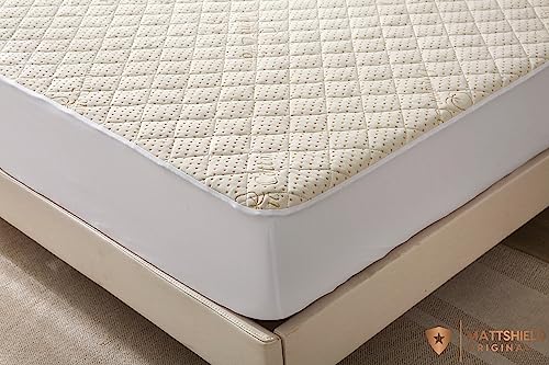 Luxury Quilted Waterproof Organic Mattress Pad Protector California King 100% Organic Cotton Hypoallergenic Breathable Mattress Pad Cover - Premium 380 GSM Comfort - Fitted Allergy Shield