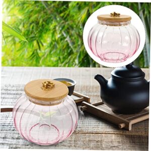 SHOWERORO Glass Storage Jar Tea Kettle Glass Clear Container Candy Jars with Lids Galss Canister Dry Fruit Container Coffee Bean Storage Food Jar Household Dried Food Jar Glass Candy Jar Jam