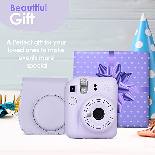 Fujifilm Instax Mini 12 Camera with Fujifilm Instant Mini Film (60 Sheets) Bundle with Deals Number One Accessories Including Carrying Case, Photo Album, Stickers (Mint Green)