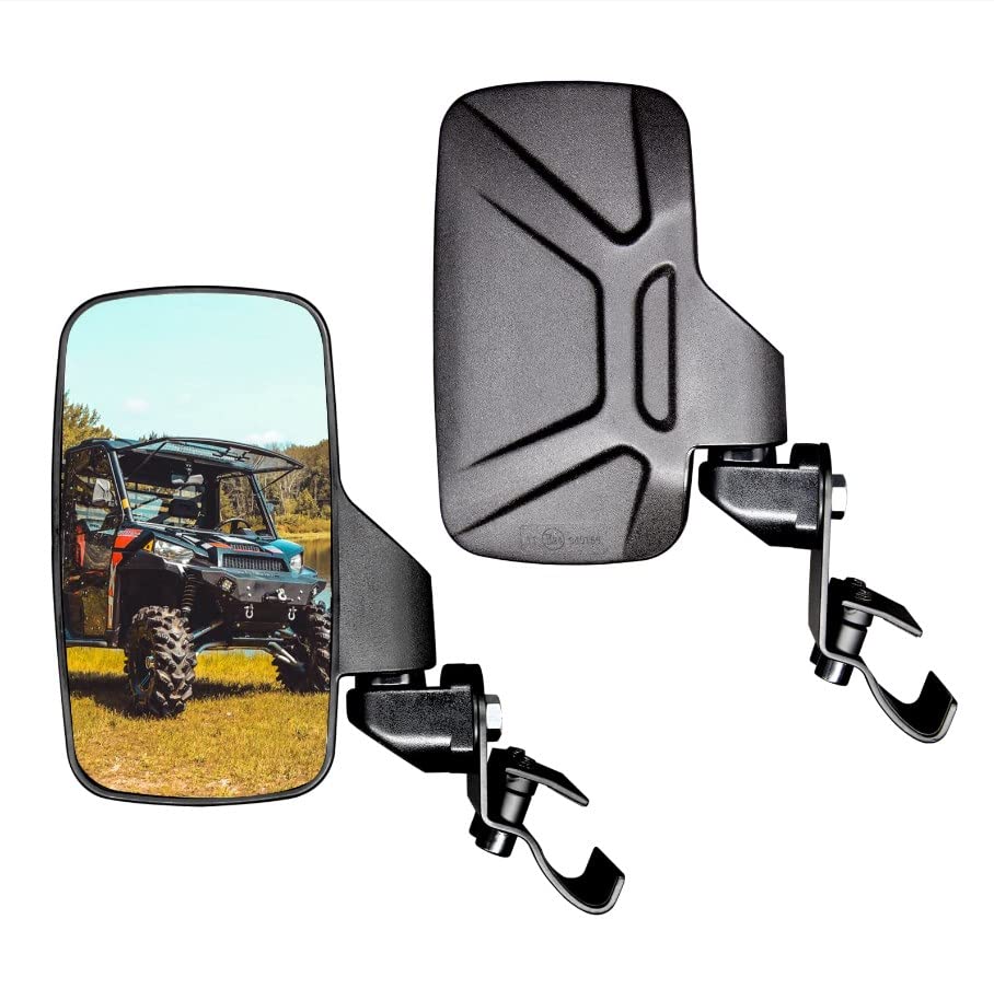 Universal UTV Side View Mirrors large field of view 360° Rotate Adjustable Rearview Mirror Shatter-resistant Clear View Compatible with Polaris Ranger General Defender Can-Am Maverick Trail