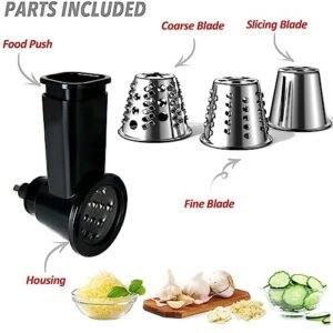 Updated Slicer/Shredder Attachments for KitchenAid Stand Mixers, Food Slicers Vegetable Slicer Attachment for Kitchenaid, Cheese Grater Attachment for KitchenAid with 3 Blades Dishwasher Safe