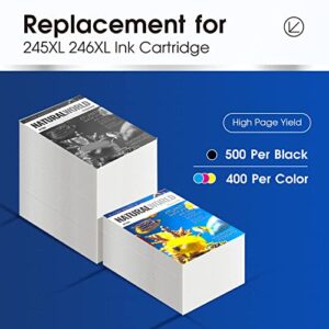 LLAOLLAO 245XL 246XL Combo Pack Replacement for Canon Ink Cartridges 245 and 246 PG-245 XL CL-246 for Pixma MX490 MX492 TR4520 MG2522 TS3322 TS202 TR4522 MG2920 Printer (1 Black, 1 Color)